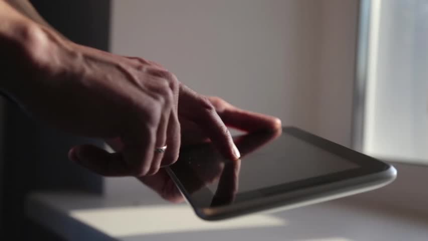 A Human Hands Touching On A Tablet PC Stock Footage Video 14878024 ...