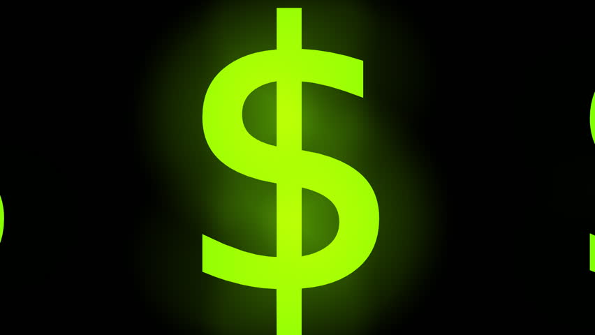 Gold Dollar (money Sign, Rotates Around Its Axis). 3D Render. Available ...