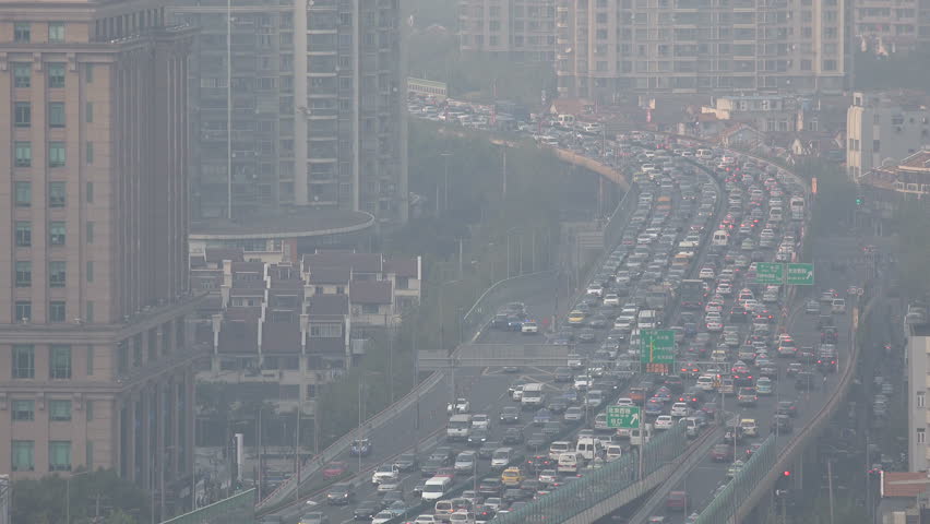 SHANGHAI, CHINA - 2 NOVEMBER 2015: Busy Traffic During Rush Hour In ...