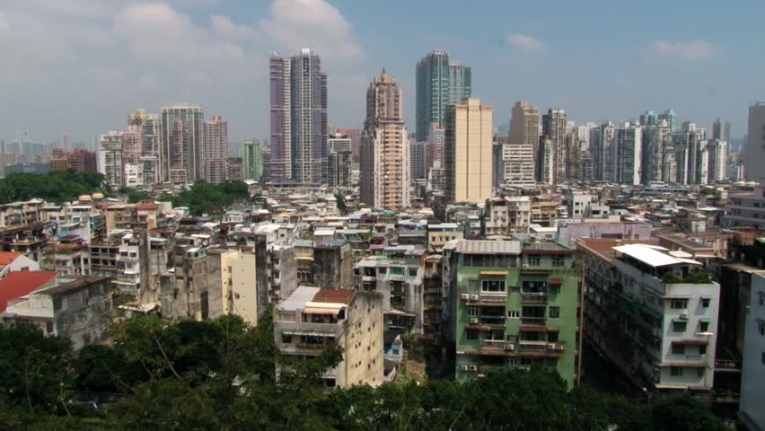 A View Of The Residential Areas Of Macau (China) Stock Footage Video ...