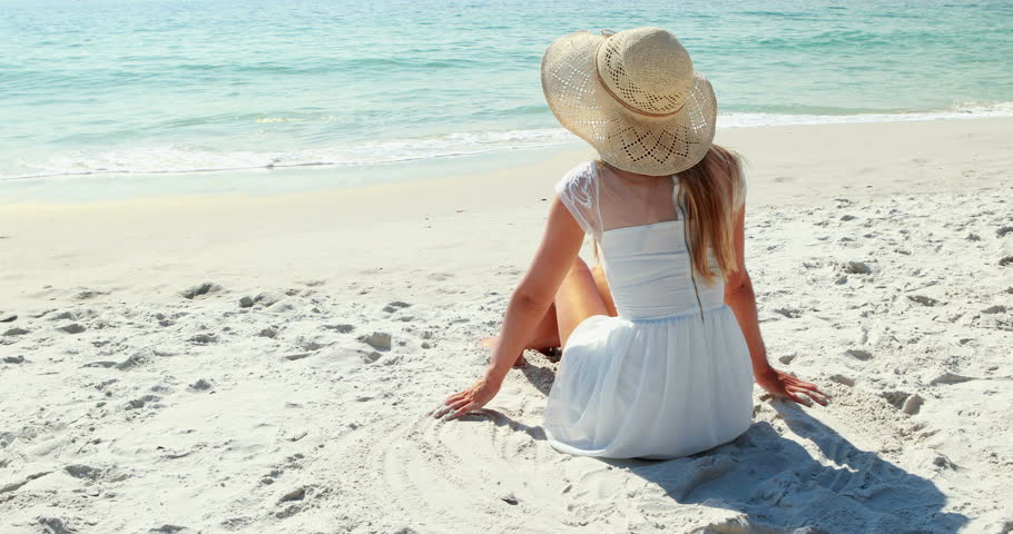 Video stock a tema Rear View of Blonde Woman (100% royalty free ...