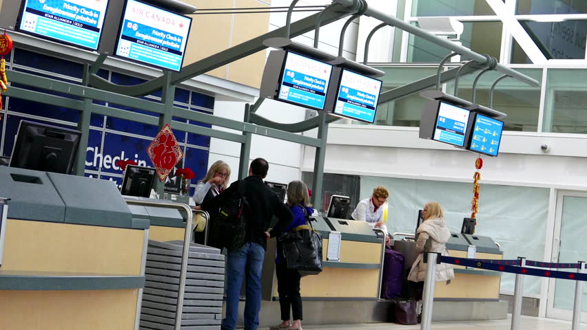 Vancouver, BC, Canada -September 13, 2014 : Passengers With Luggage ...