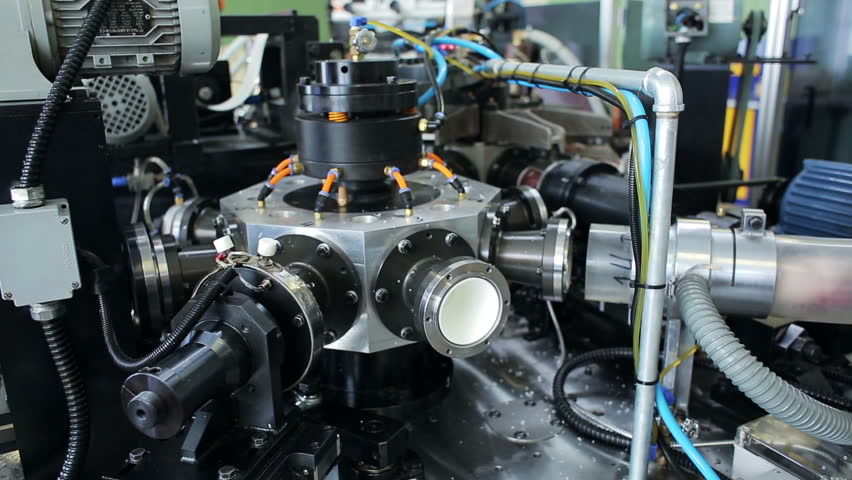 The Structure Of The Aircraft Engine. There Are Lots Of Pipes, Pumps ...