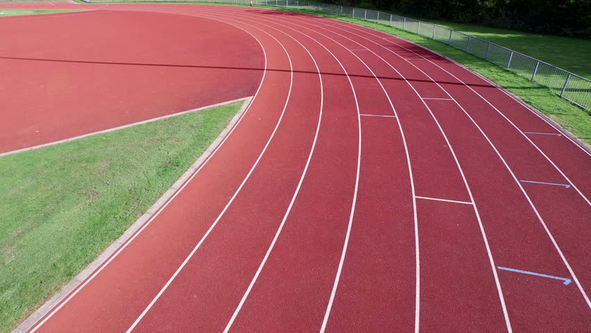 4K Drone Footage Of Large Modern Running Track & Surrounding Area Stock ...