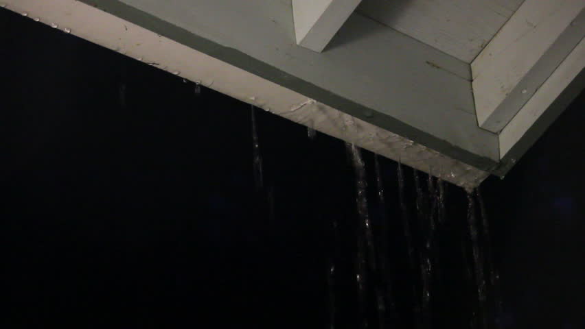 Stock video of rain running off of roof at | 15385948 | Shutterstock