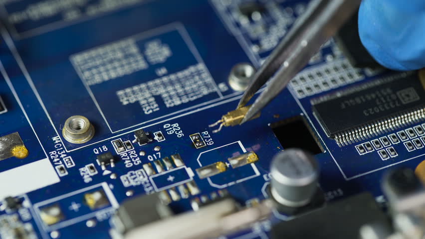 Repair of Computer Board. Soldering Stock Footage Video (100% Royalty ...