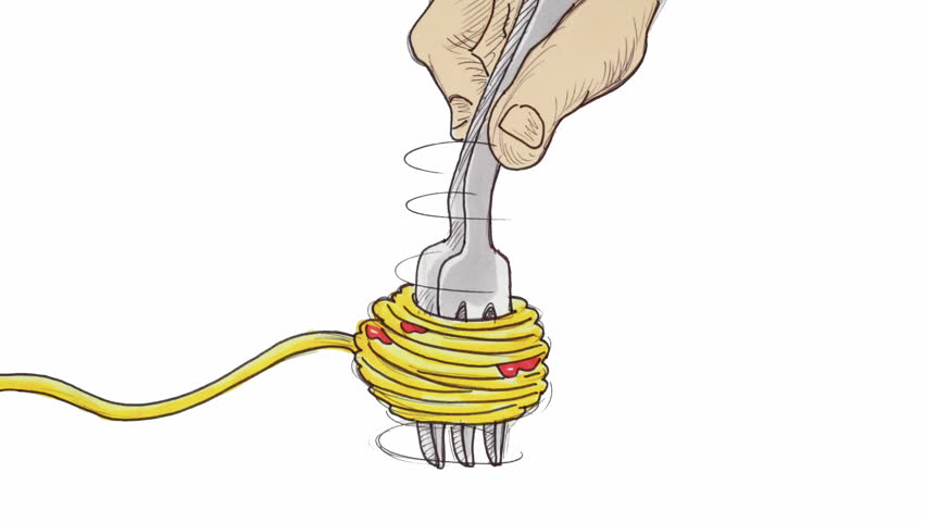 Cartoon Animation Spaghetti Italian Food Stock Footage Video (100% ...