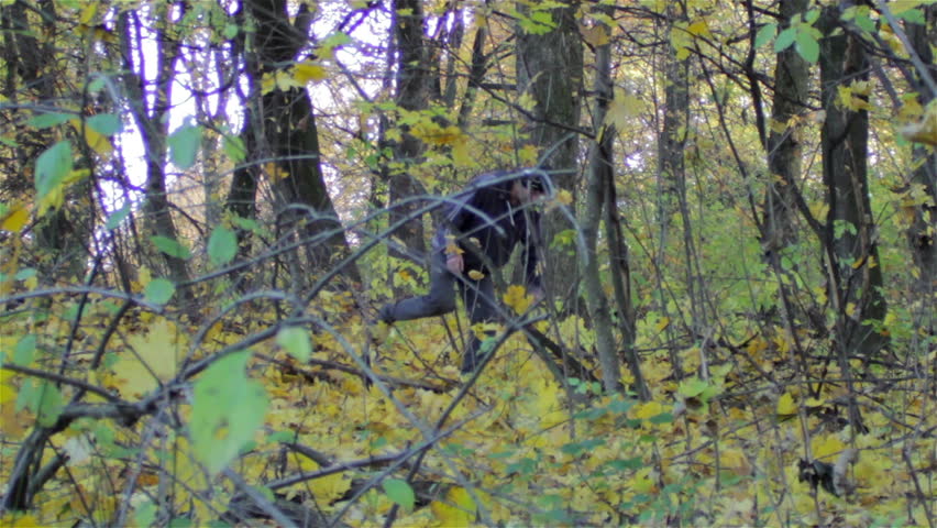 Spy The Man In The Woods/a Forest Spy Spying On Teen Boy Stock Footage ...