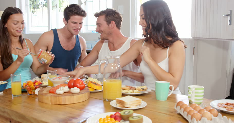 Friends Eating Breakfast