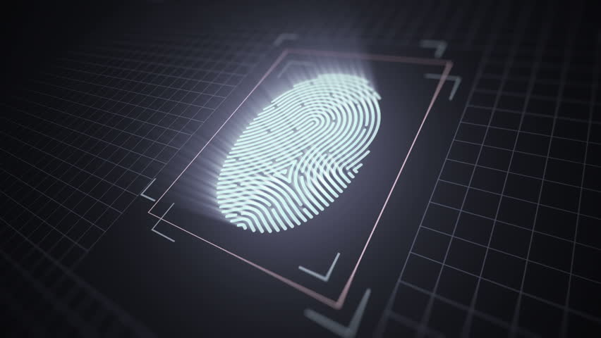 Animation Of Scanning And Analysis Biometric Data From Fingerprint ...