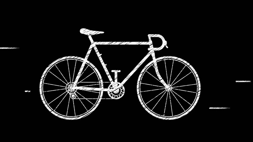 Animation Of Fast Ride Bicycle In Drawing Style. Animation In Stop ...