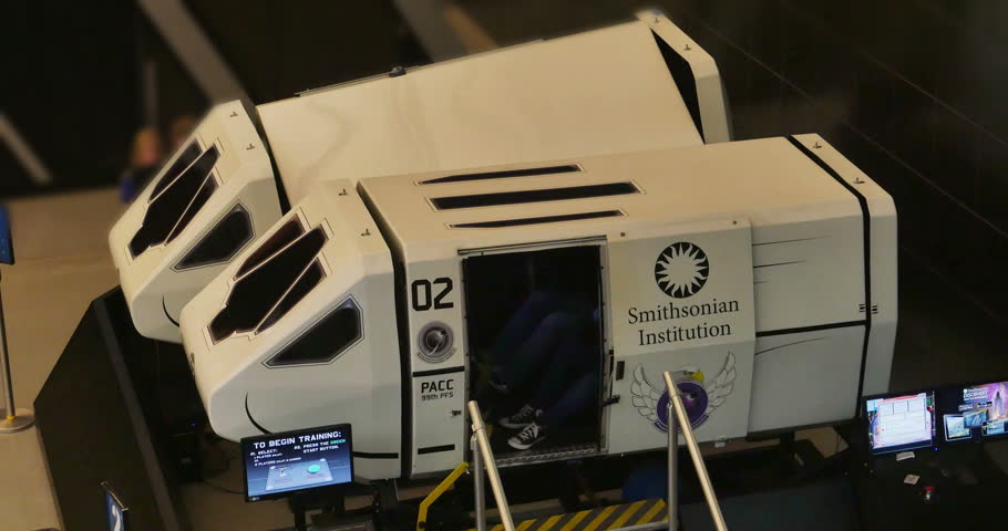 CHANTILLY, VA - APR 2016: Simulator Space Craft Ride At Air And Space ...