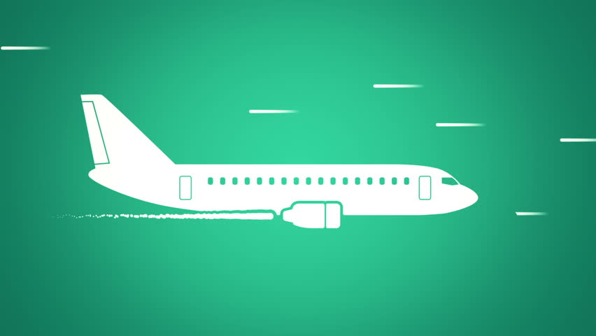 Airplane Take Off. Animation Cartoon. 3 Shot Sequence Stock Footage ...
