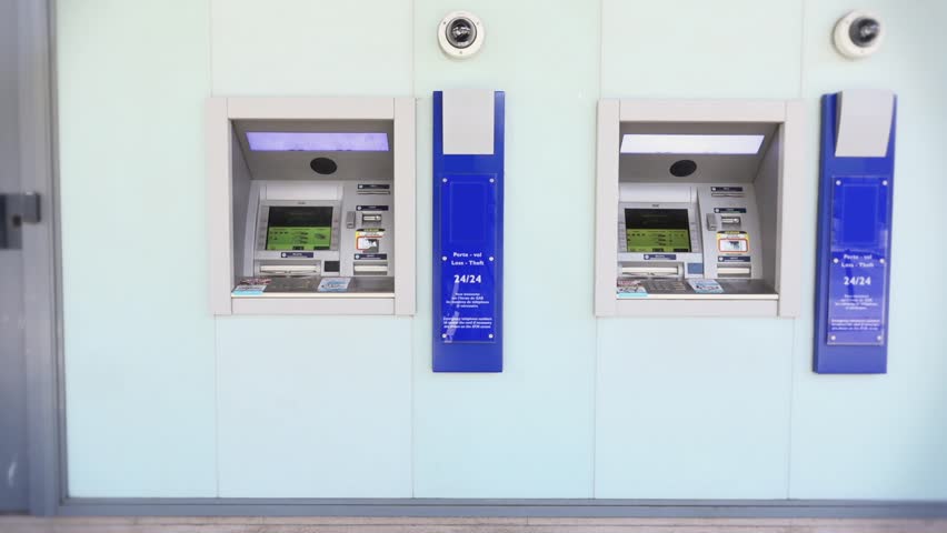 Euro ATM Cash Machines In France. Automated Teller Machine Is An ...