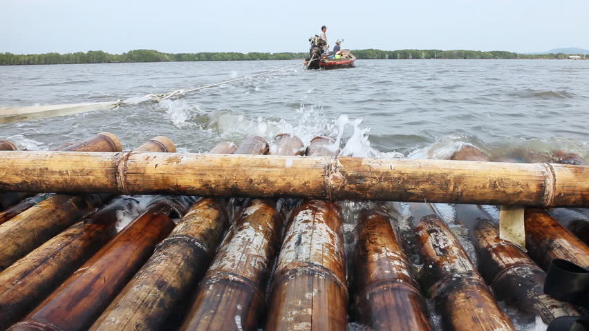 Natural Bamboo Raft to Be Stock Footage Video (100% Royalty-free ...