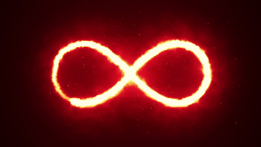 Animation Appearance Of Infinity Shape From Fire On Dark Background ...