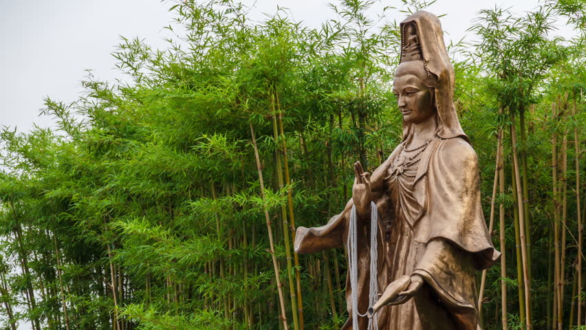 Guan Yin Statue In The Bamboo Garden. Stock Footage Video 10023014 ...