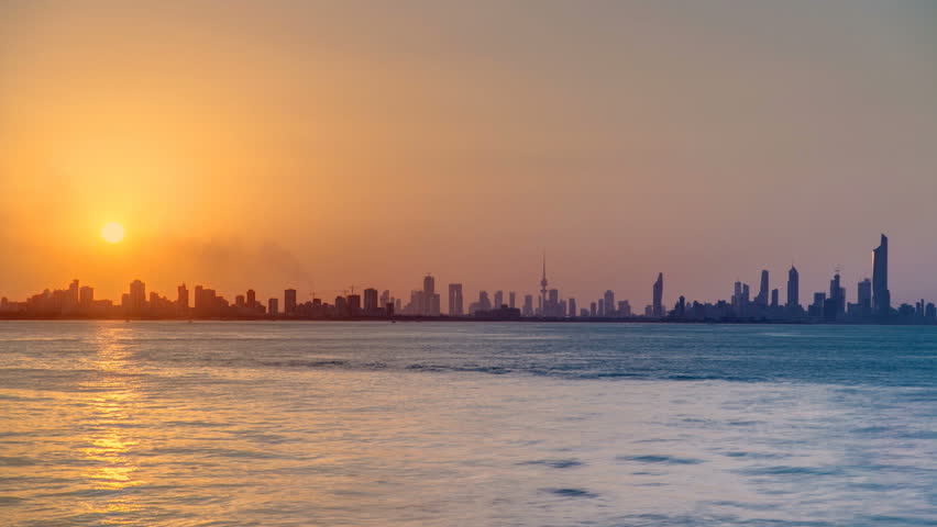 Kuwait Cityscape During the Sunset Stock Footage Video (100% Royalty ...