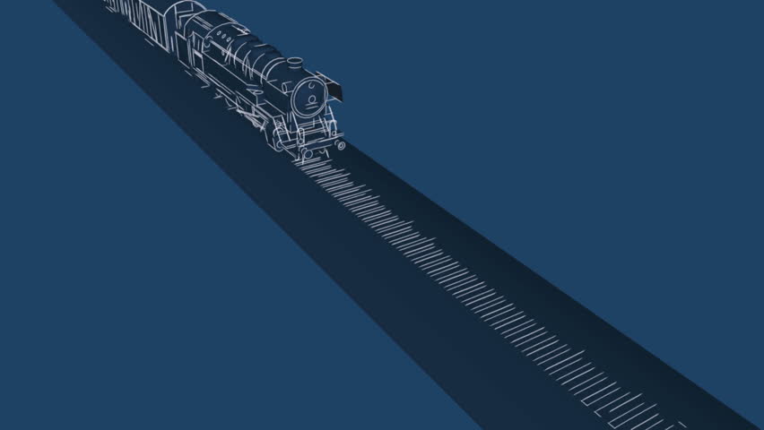 Old Steam Engine Locomotive Train With Freight Rail Cars Moving On The ...