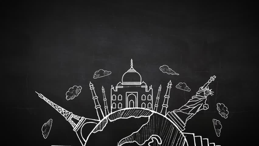 Seamless Animation Of World Tour Doodle Stock Footage Video 17373415 ...