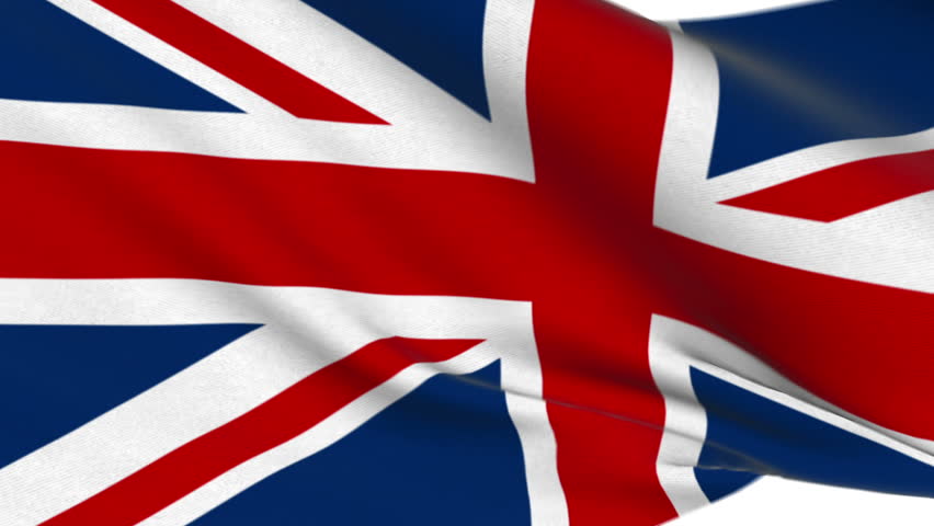 London Skyline With Rippling British Flag Animation Stock Footage Video ...