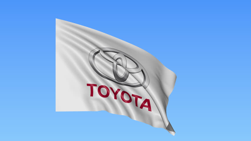 Waving Flag with Toyota Logo, Stock Footage Video (100% Royalty-free ...