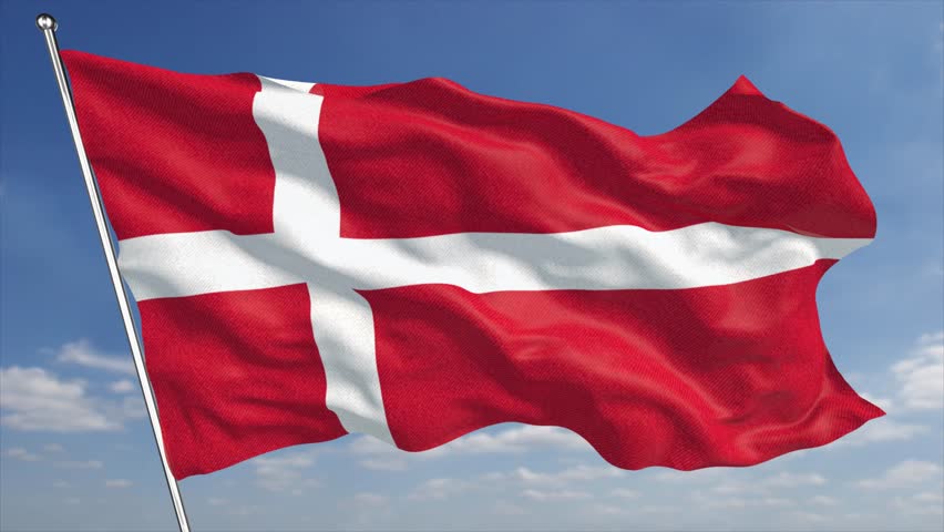 Flag Of Denmark Beautiful 3d Animation Of Denmark Flag In Loop Mode ...