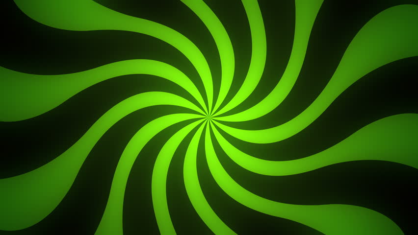 Rotating Hypnotic Swirl Green Tint Seamless Loop More Color
