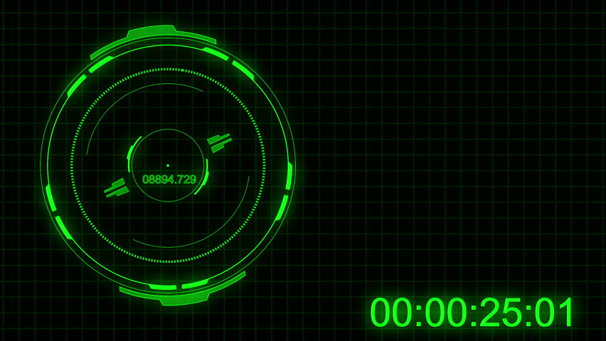 Futuristic HUD Chronometer Display, Virtual Touch User Interface In ...