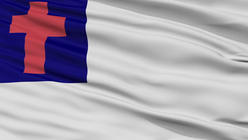 Christian Religious Flag, Close up Stock Footage Video (100% Royalty ...