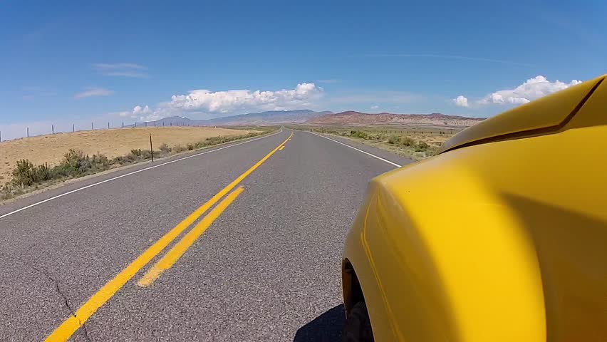 Yellow Car Driving a Long, Stock Footage Video (100% Royalty-free ...