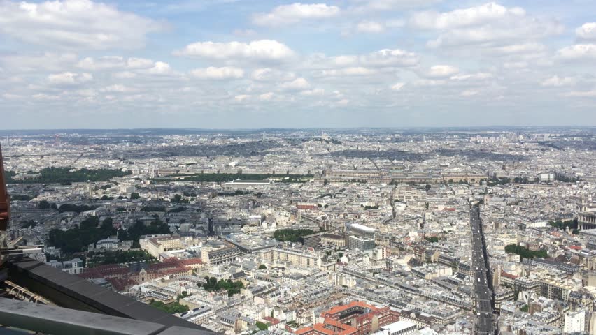 City Of Paris Shot From Montparnasse Tower, 4k. The Montparnasse Tower ...