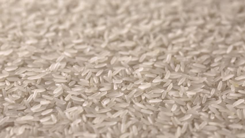 Rotating Dry Uncooked Rice. Spinning Closeup Seeds. 1920x1080. Full Hd ...