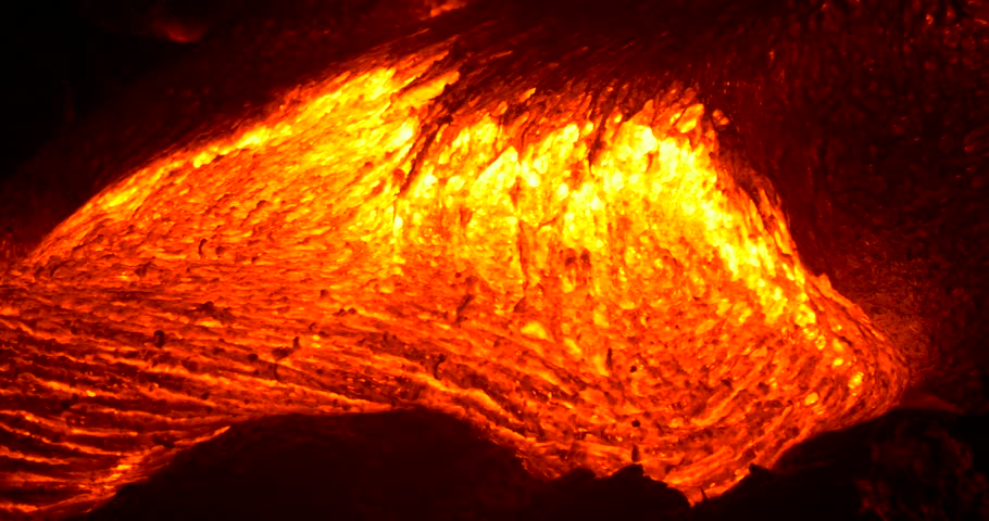 Stock Video Clip of Close up Lava flowing from Kilauea volcano ...