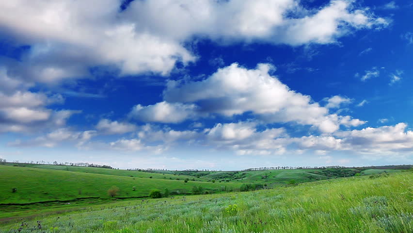 Rolling Grass Hills In Copenhagen, Denmark. Clouds. Stock Footage Video ...