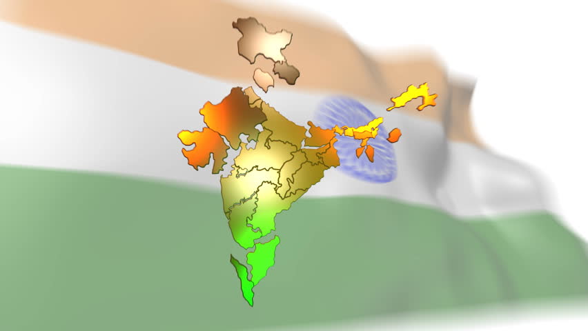 Map And Flag Of India. Animated Background Stock Footage Video 16770706 ...