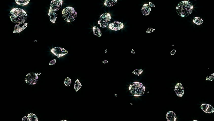 Gorgeous Diamonds Falling Down. 3D Stock Footage Video 5293484 ...