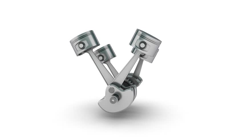 3d Animated Visualization Of Car Engine Piston Work. Loop. Stock ...