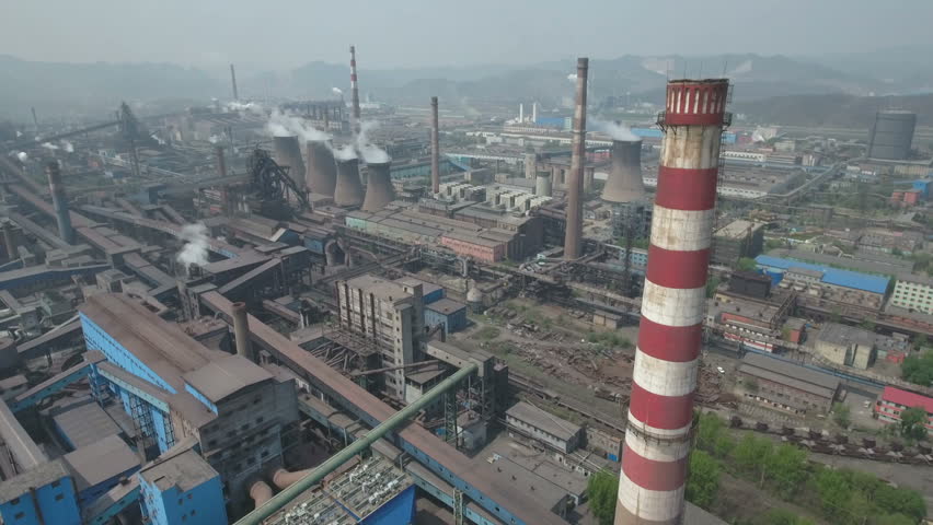 Flying Over A Massive Steel Factory In Liaoning, Regarded As One Of ...