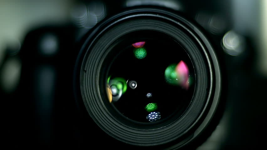Studio Camera Cameraman Controll Before Broadcast News. Adjusts Lens ...