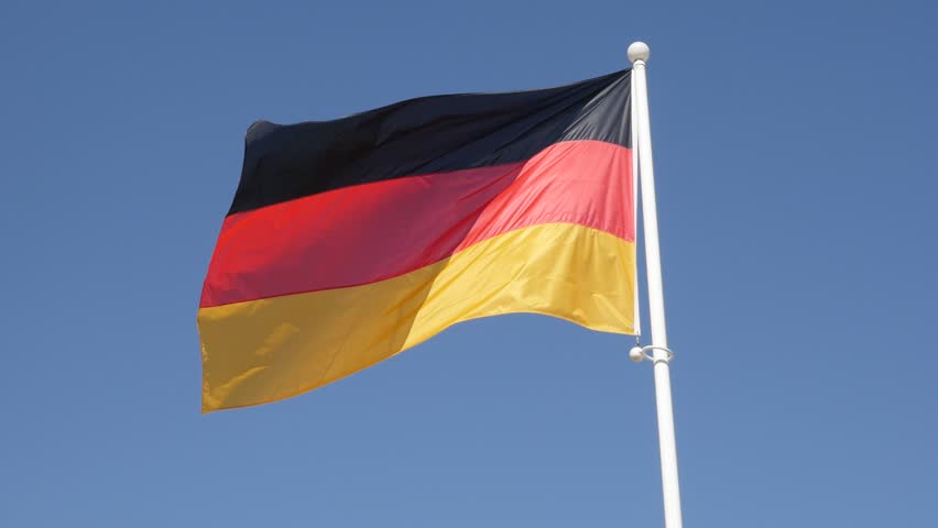 Stock video of famous german flag on flag-pole floating | 20070298 ...