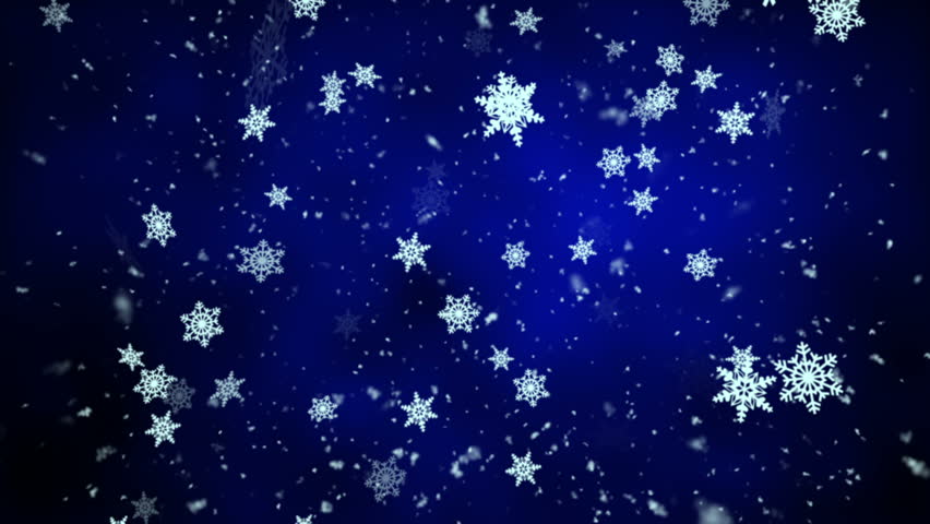 Snowfall On Darkly Dark Blue Background. Snowflakes Stock Footage Video ...