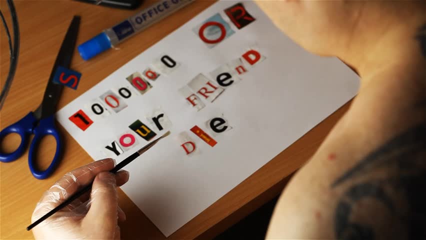 Gangster Making Ransom Note Stock Footage Video (100% Royalty-free ...