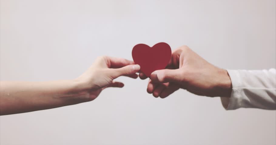 Bearded Man Hands Holding Heart Shape Love Symbol Valentines Day ...