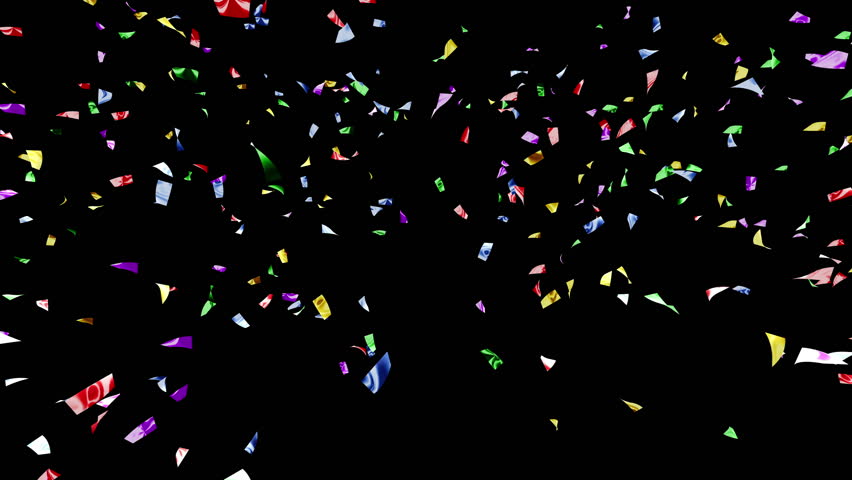 Confetti - 4K - Long - 120 Fps. Colorful Confetti Falling Slowly Over A ...