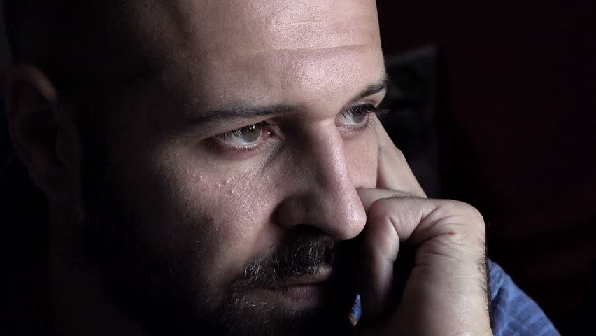 Bald Man Fired Crying With His Head In His Hands Stock Footage Video ...