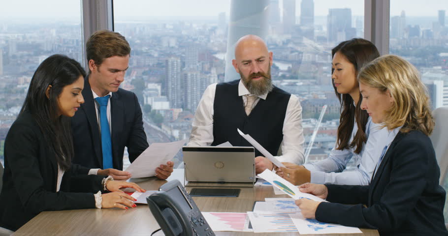 4k Corporate Business Team in Stock Footage Video (100% Royalty-free ...