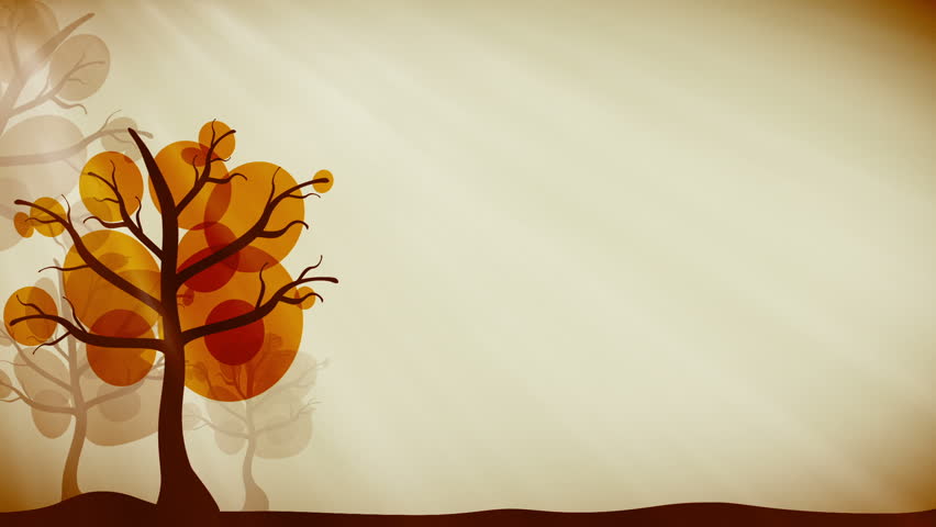 Abstract Tree Shaken By Wind. Lots Of Falling Leaves On White ...