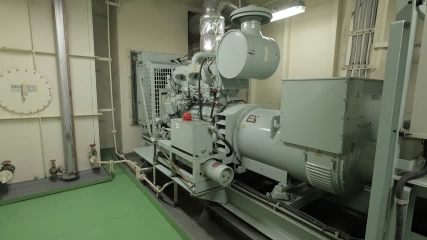Emergency Diesel Generator Of Ship. Stock Footage Video 21555499 ...