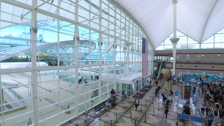 Denver, Colorado, USA-June 15, 2016. Interior Of Commuter Train From ...